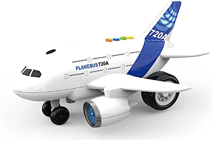 City Service Airplane Toy for Kids with Lights and Sounds - Friction ...