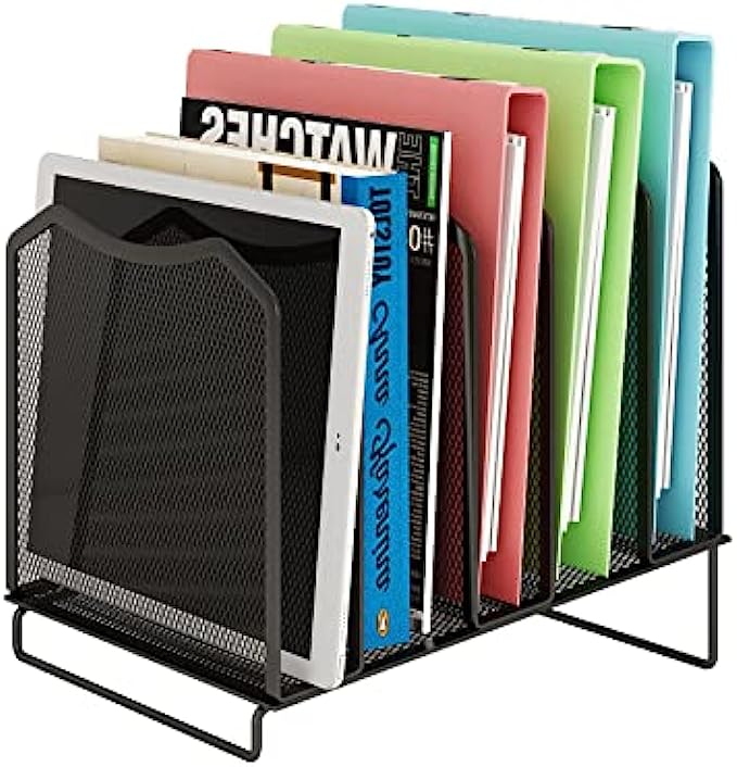 Simple Trending Mesh Desktop File Sorter Organizer, 5-Section Bookshelf ...