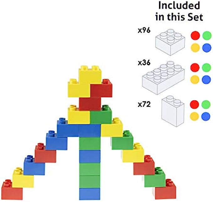 Best Blocks Big Blocks Set - Classic Colors, 204 Pieces Set - Large ...